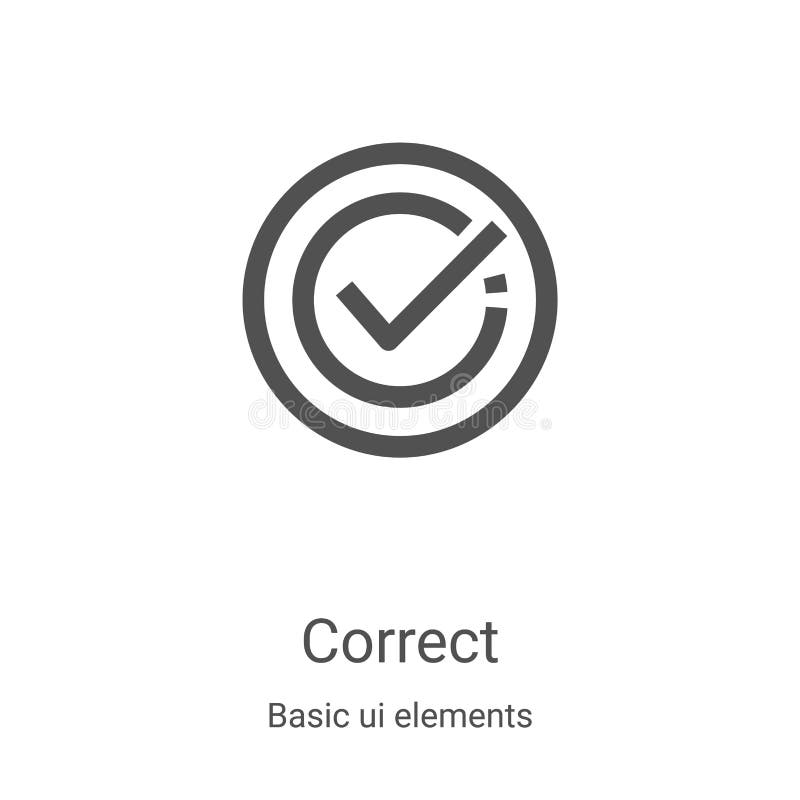 Correct Icon Vector from Basic Ui Elements Collection. Thin Line ...