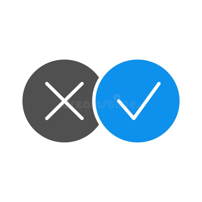 Correct and Incorrect Checkmarks with Palm Hand Grey Icon. Right and ...