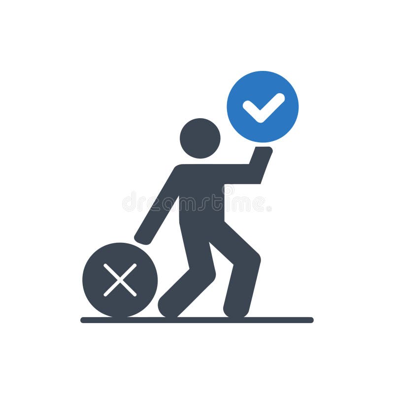 Correct and Incorrect Choice Icon Stock Illustration - Illustration of ...