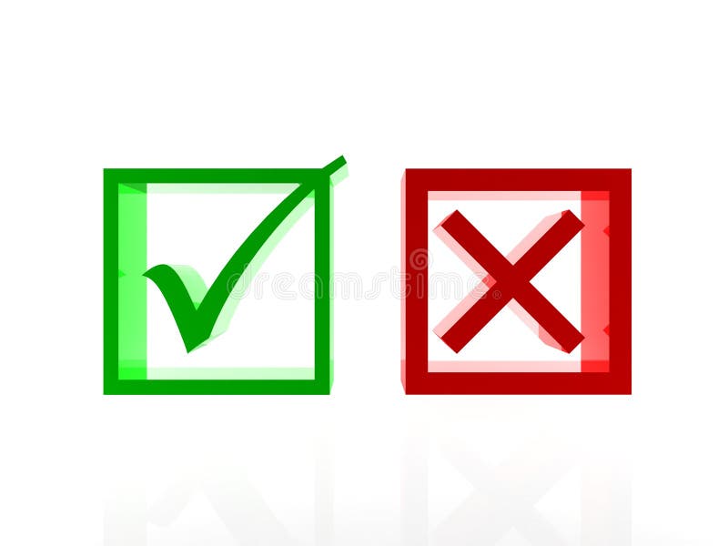 Correct or Incorrect Mark Symbol Stock Illustration - Illustration of ...