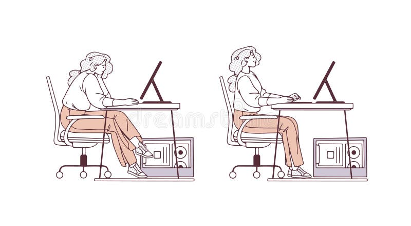Wrong Sitting Posture Stock Illustrations – 453 Wrong Sitting Posture ...