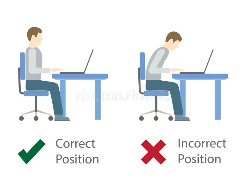 Correct and Bad Spine Sitting Posture. Vector Diagram in Flat Style ... Correct and Bad Spine Sitting Posture. Vector Diagram in Flat Style ...