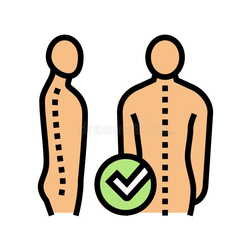 Correct Posture Color Icon Vector Illustration Stock Vector ...