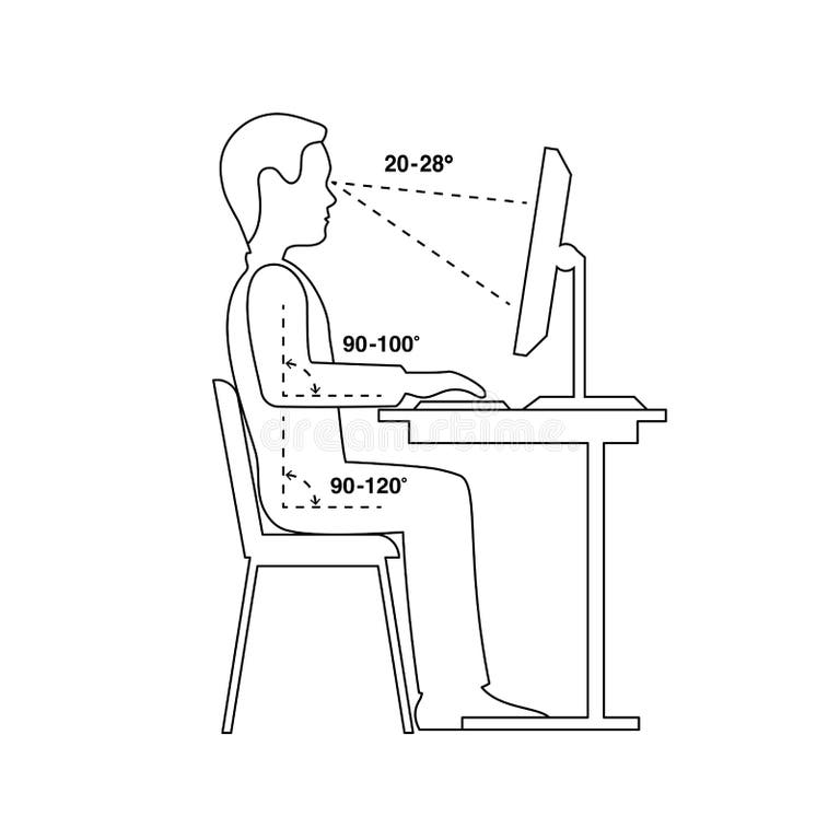 Cartoon Computer Posture Stock Illustrations – 1,495 Cartoon Computer ...