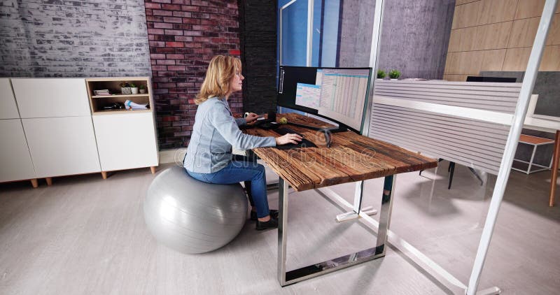 Correct Posture at Desk in Office Stock Photo - Image of business ...