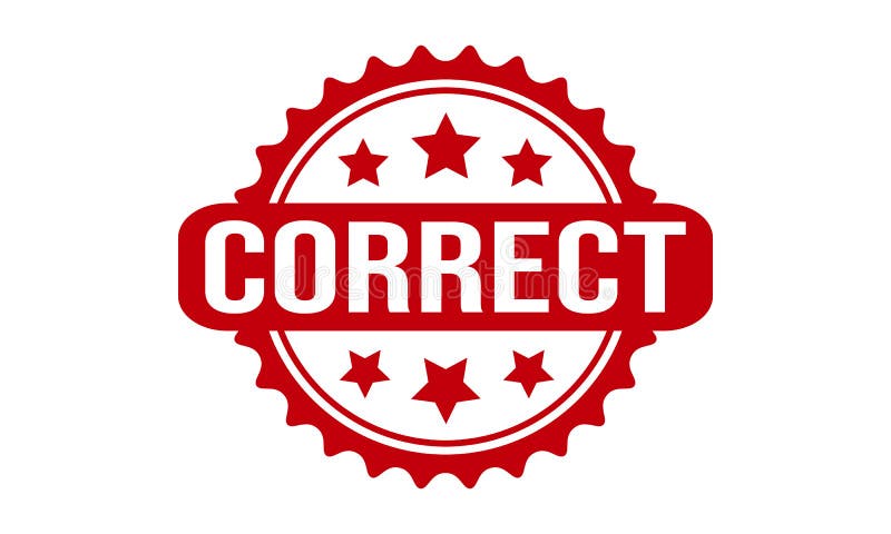 Correct Grunge Stamp with Tick Stock Vector - Illustration of caption ...