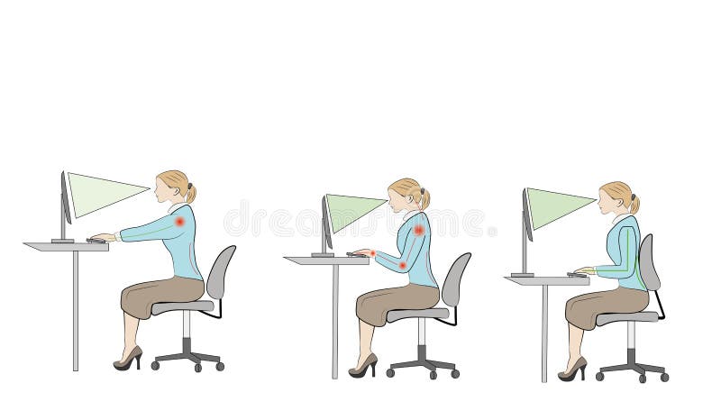Good Bad Posture Cartoon Stock Illustrations – 343 Good Bad Posture ...