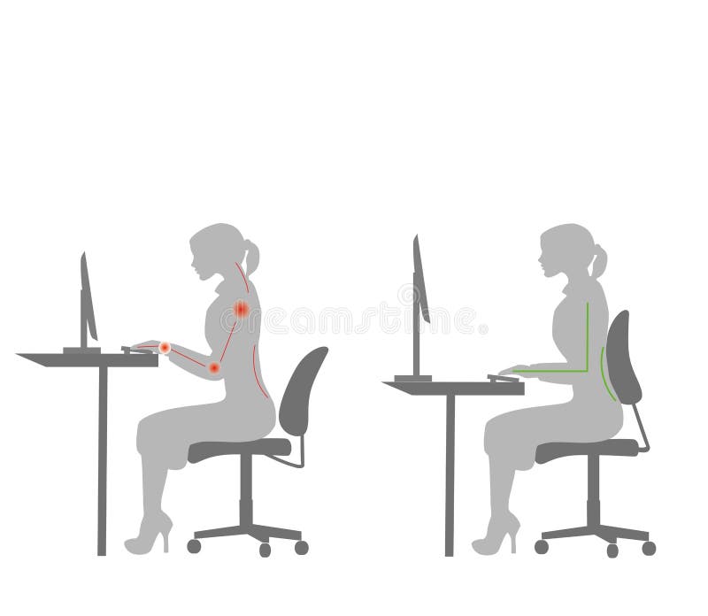 Good Bad Posture Cartoon Stock Illustrations – 343 Good Bad Posture ...