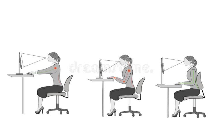 Correct Sitting at Desk Posture Ergonomics Advices for Office Workers ...