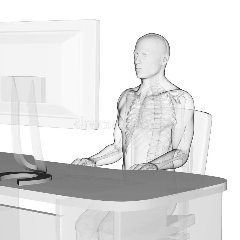Skeleton Sitting Computer Stock Illustrations – 122 Skeleton Sitting ...