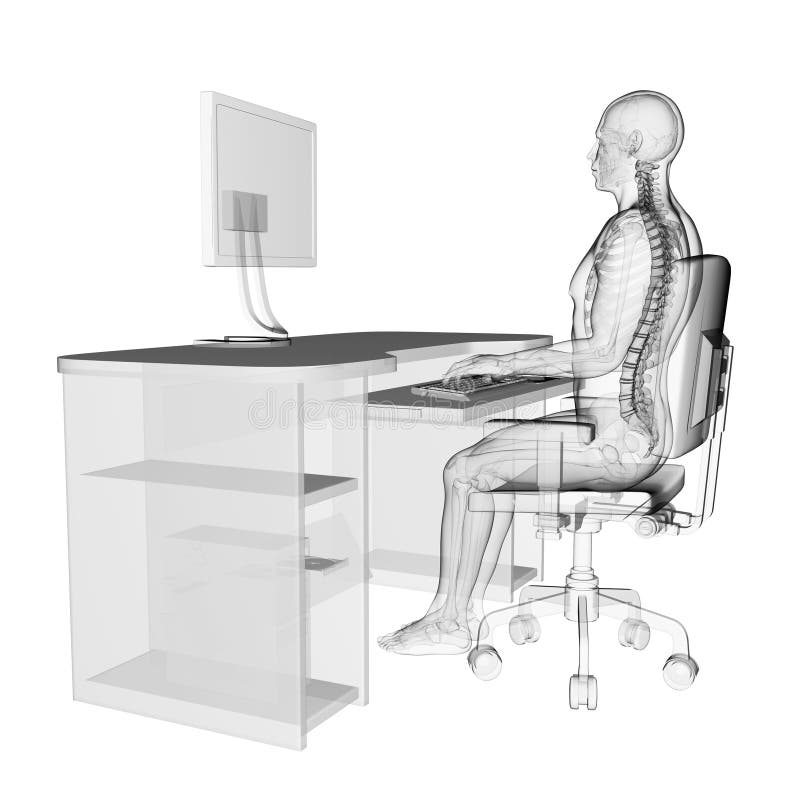 Skeleton Sitting Computer Stock Illustrations – 86 Skeleton Sitting ...