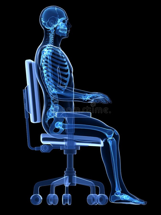 Correct sitting posture stock illustration. Illustration of position ...