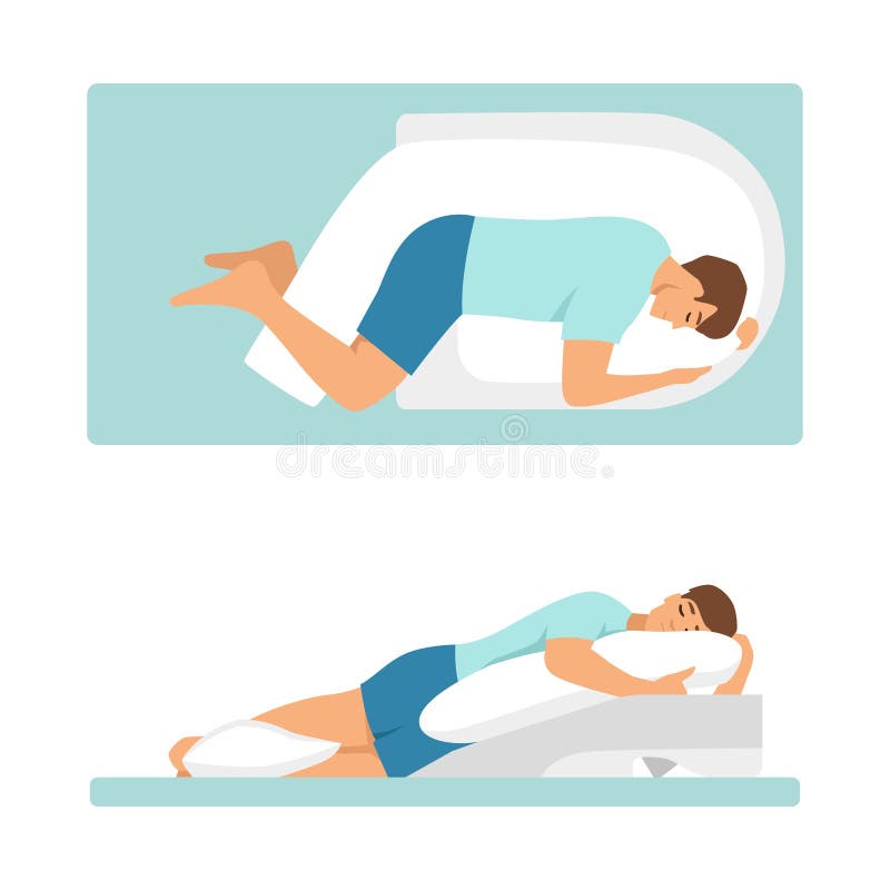 Correct Sleeping Poses. Caring for Health of Back Stock Vector ...