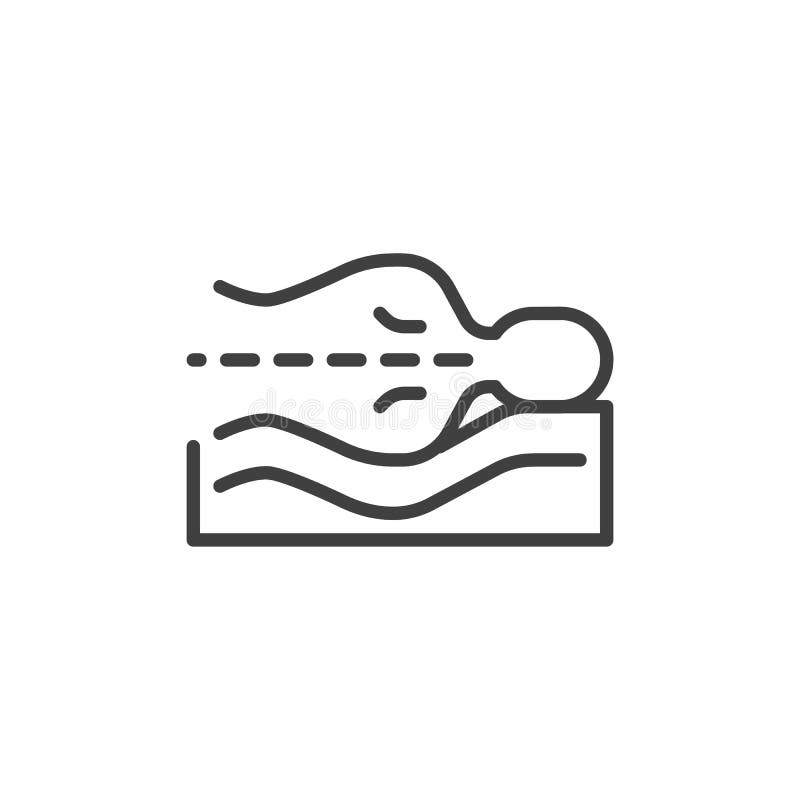 Correct Sleeping Position Line Icon Stock Vector - Illustration of ...