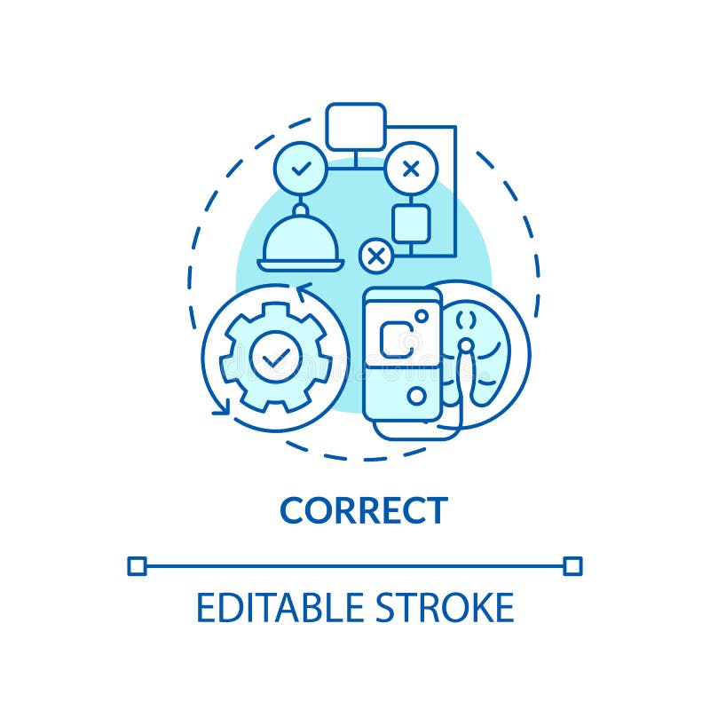 Correct Turquoise Concept Icon Stock Vector - Illustration of critical ...