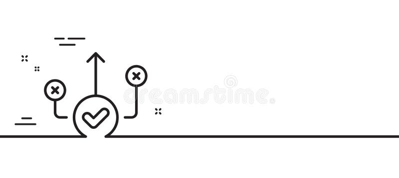 Correct Way Line Icon. Approved Path Sign. Minimal Line Pattern Banner ...