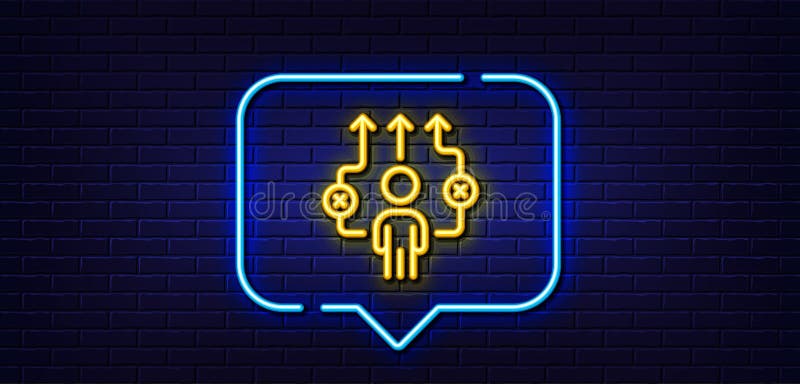 Correct Working Process Line Icon. Business Way Sign. Neon Light Speech ... Correct Working Process Line Icon. Business Way Sign. Neon Light Speech ...