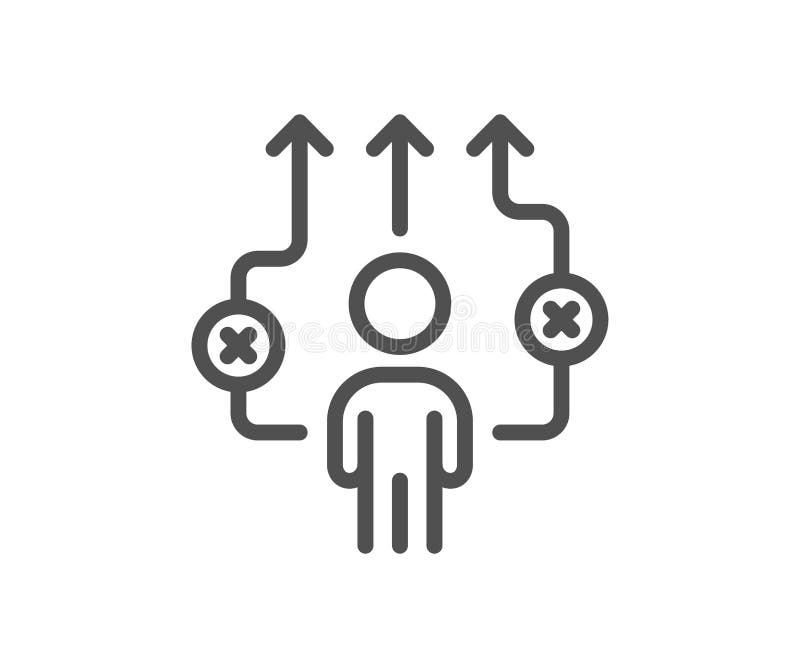 Correct Working Process Line Icon. Business Way Sign. Vector Stock ...