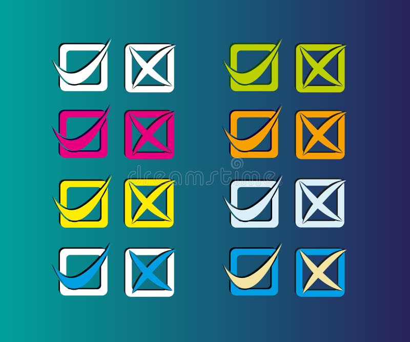 Correct and Wrong Check Box Stock Illustration - Illustration of answer ...