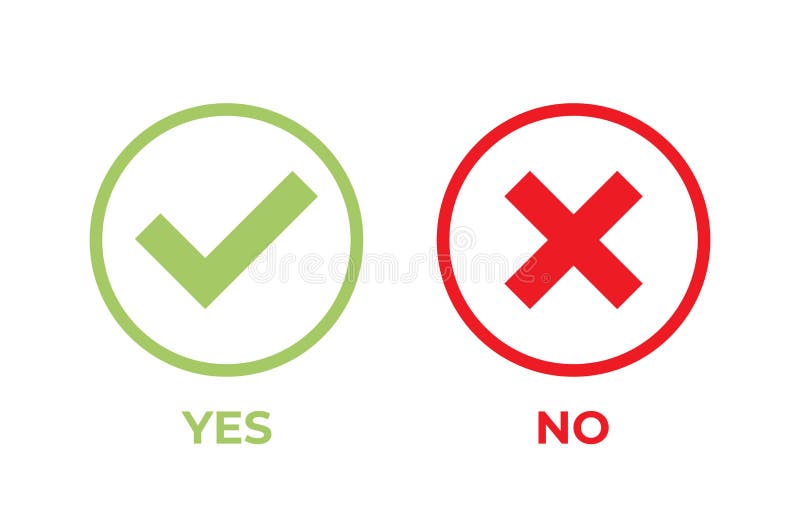 Correct and Wrong Labels Icon Vector. Check Mark and Cross Mark Images ...