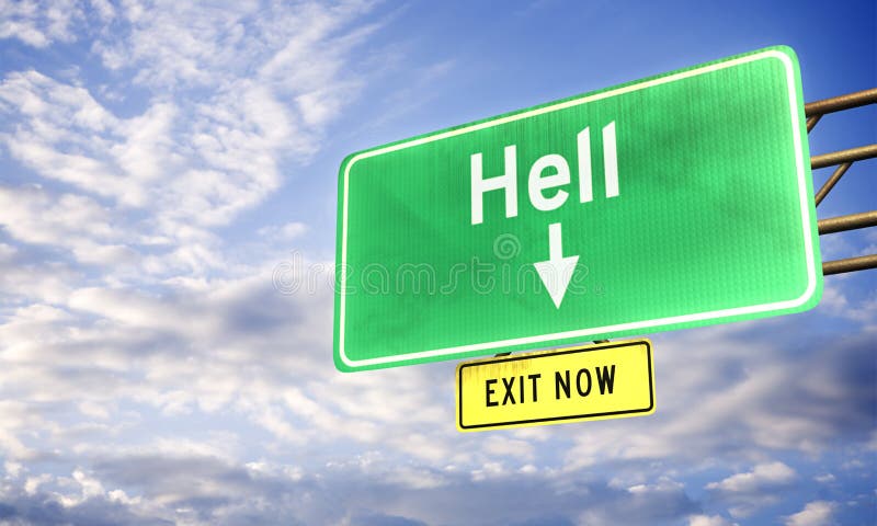 3d: Road Sign Saying Hell stock illustration. Illustration of sign ...