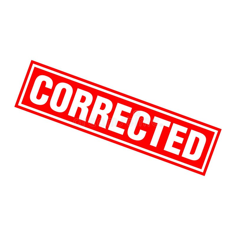 Corrected Letter Rubber Stamp Template Design Stock Vector ...