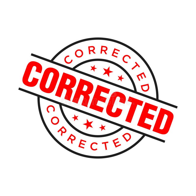 Corrected Letter Rubber Stamp Template Design Stock Vector ...
