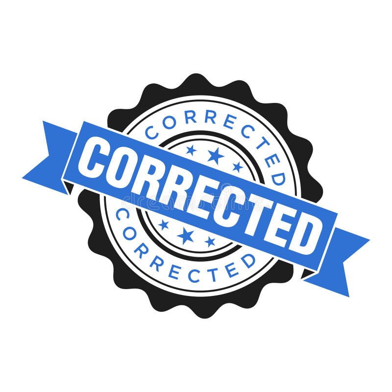 Corrected Letter Rubber Stamp Template Design Stock Illustrations – 20 ...
