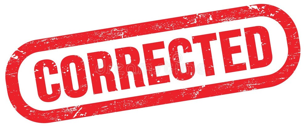 CORRECTED, Text Written on Red Stamp Sign Stock Illustration ...