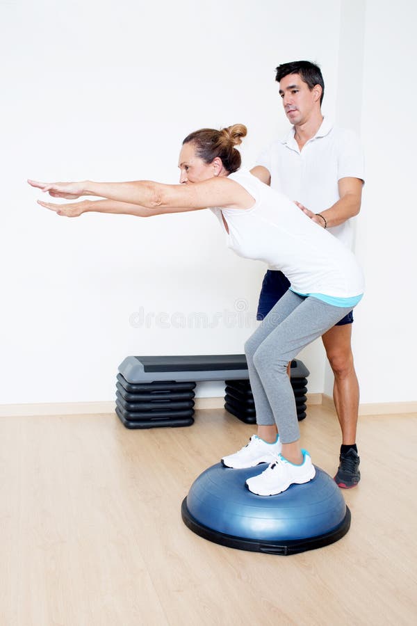 Correcting a Stretching Exercise Stock Image - Image of fitness ...