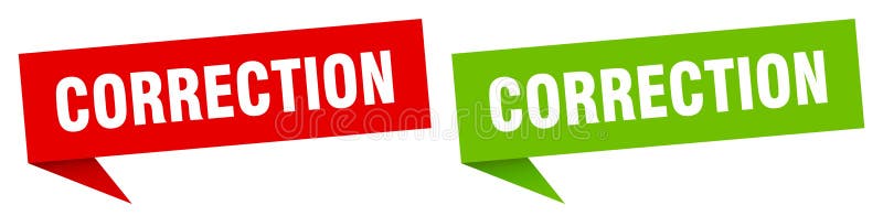 Correction Banner. Correction Speech Bubble Stock Vector - Illustration ...