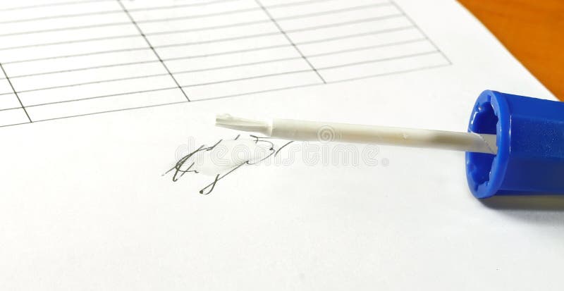 Correction of error stock photo. Image of theft, sheet - 115591804