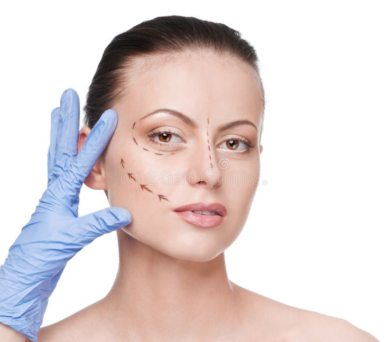 Correction Lines on Woman Face Stock Image - Image of mark, close: 20785729