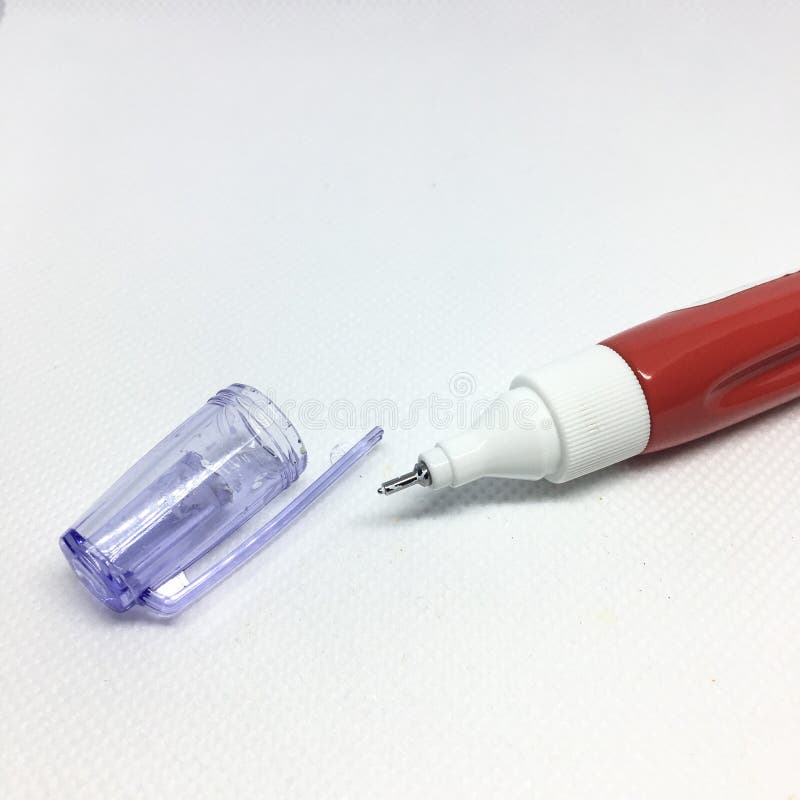 Correction Pen Isolated on a White Background Stock Photo - Image of ...