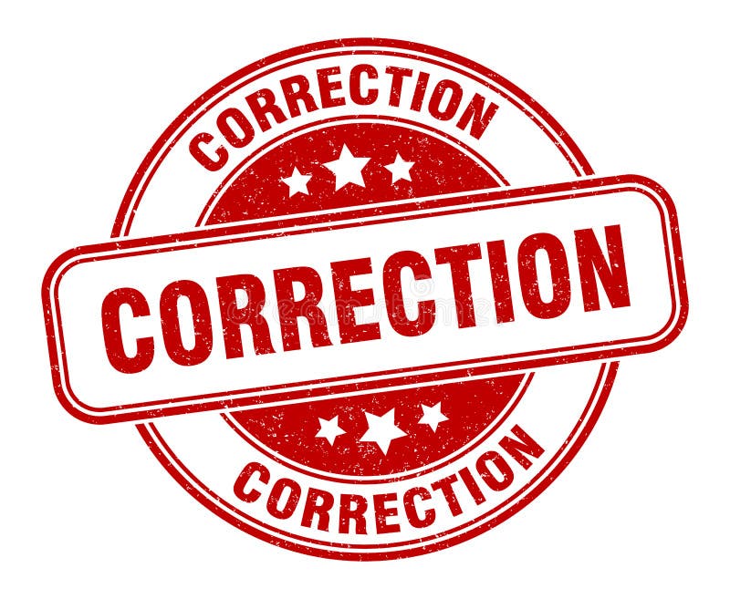 Correction Stamp. Correction Label. Round Grunge Sign Stock Vector ...