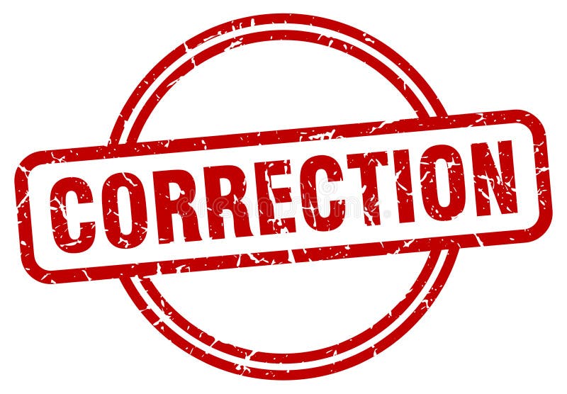 Correction Stamp. Correction Round Vintage Grunge Label Stock Vector ...