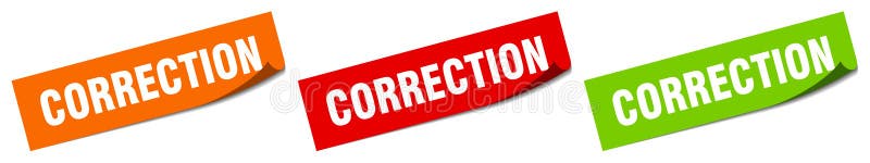 Correction Sticker. Correction Square Isolated Sign Stock Vector ...