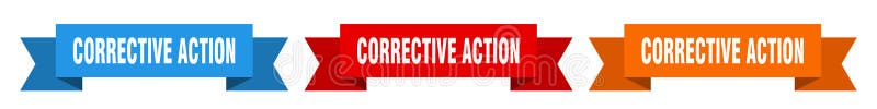 Corrective Action Ribbon. Corrective Action Isolated Paper Sign. Banner ...