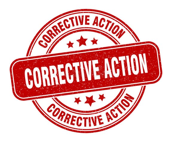 Corrective Action Stamp. Corrective Action Label. Round Grunge Sign ...