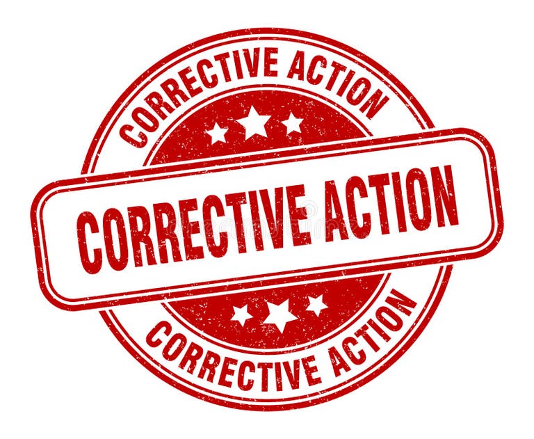 Corrective Action Stamp. Corrective Action Label. Round Grunge Sign ...