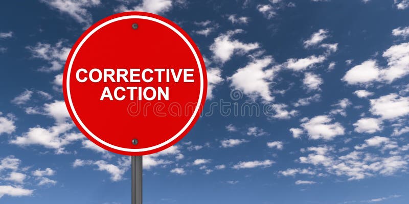 Corrective Action Traffic Sign Stock Illustration - Illustration of ...