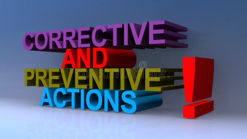 Corrective and Preventive Actions on Blue Stock Illustration ...