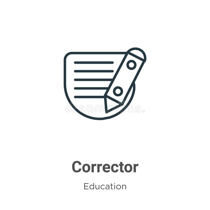 Outline Corrector Vector Icon. Isolated Black Simple Line Element ...
