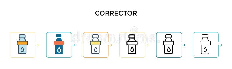 Corrector Vector Icon in 6 Different Modern Styles. Black, Two Colored ...