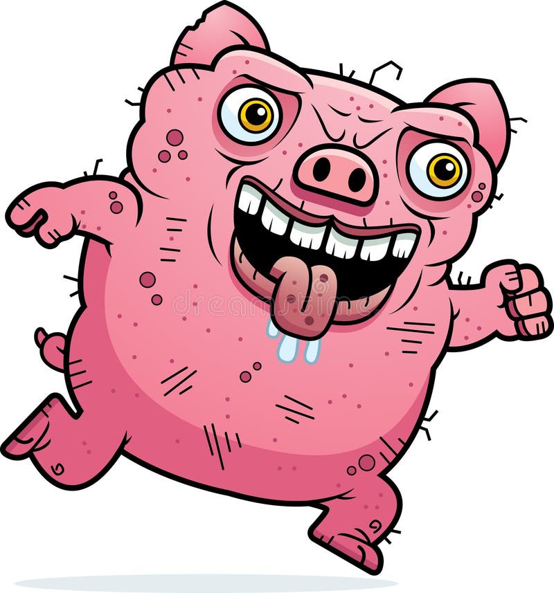 Corredor feio do porco ilustração do vetor. Ilustração de cartoon ...