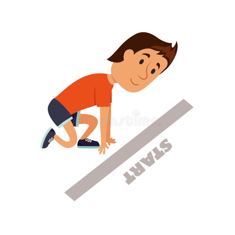 Corredor Listo Para Comenzar Ilustración del Vector - Ilustración de ...