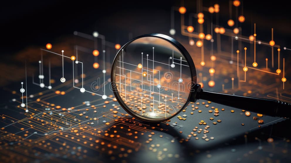 Correlation Graph Magnifying Glass Stock Illustration - Illustration of ...