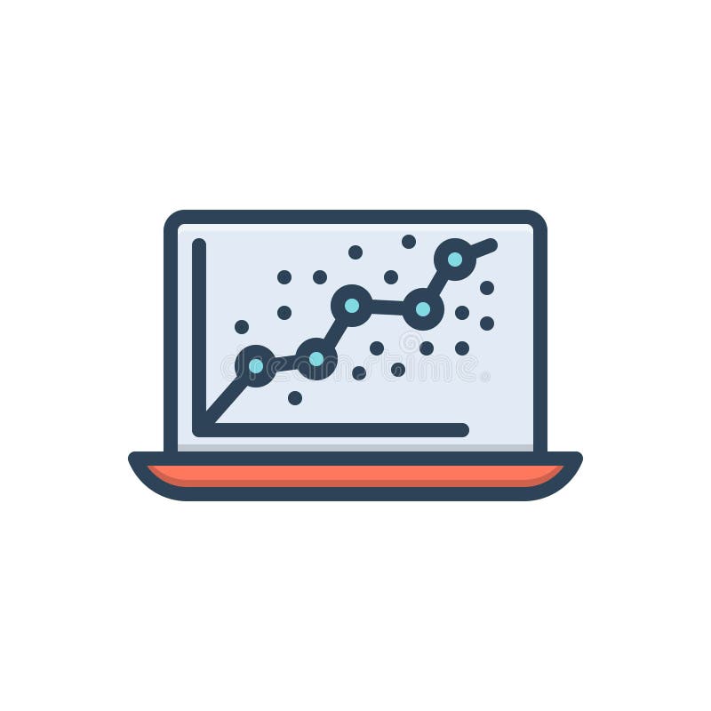 Color Illustration Icon for Correlation, Connection and Growth Stock ...