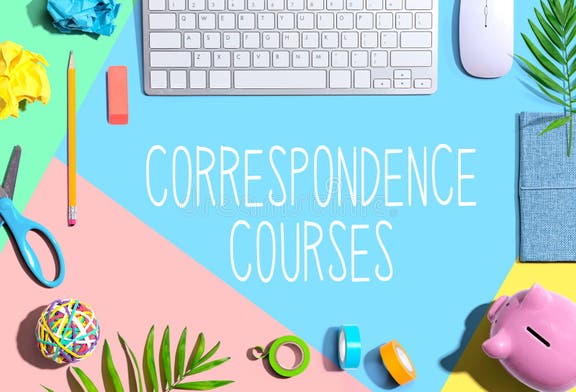 Correspondence Courses with Office Supplies Stock Image - Image of ...