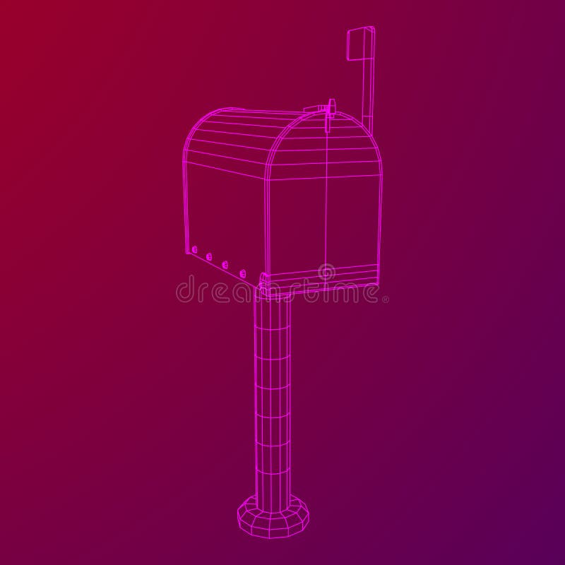 Correspondence Mailbox Wireframe Stock Vector - Illustration of mesh ...